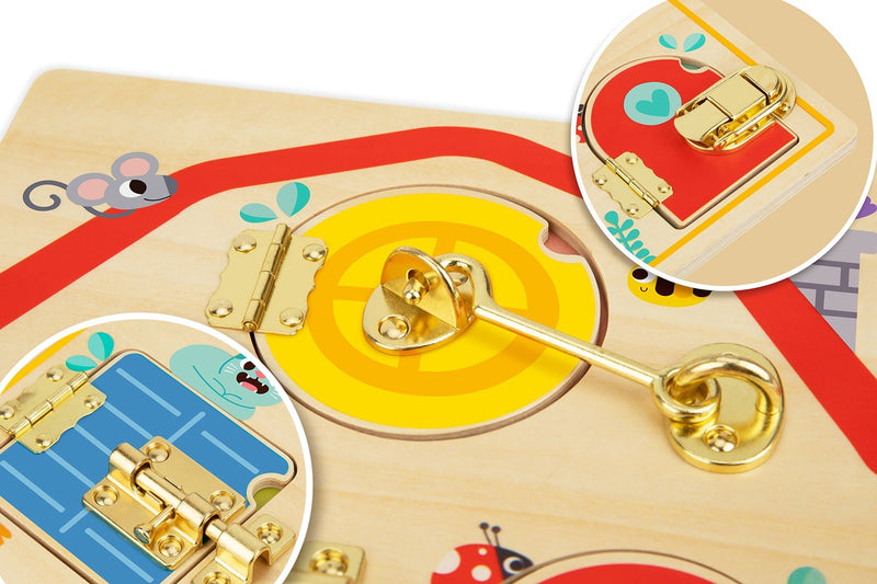 Tooky Toy Latches Activity Wooden Puzzle Board