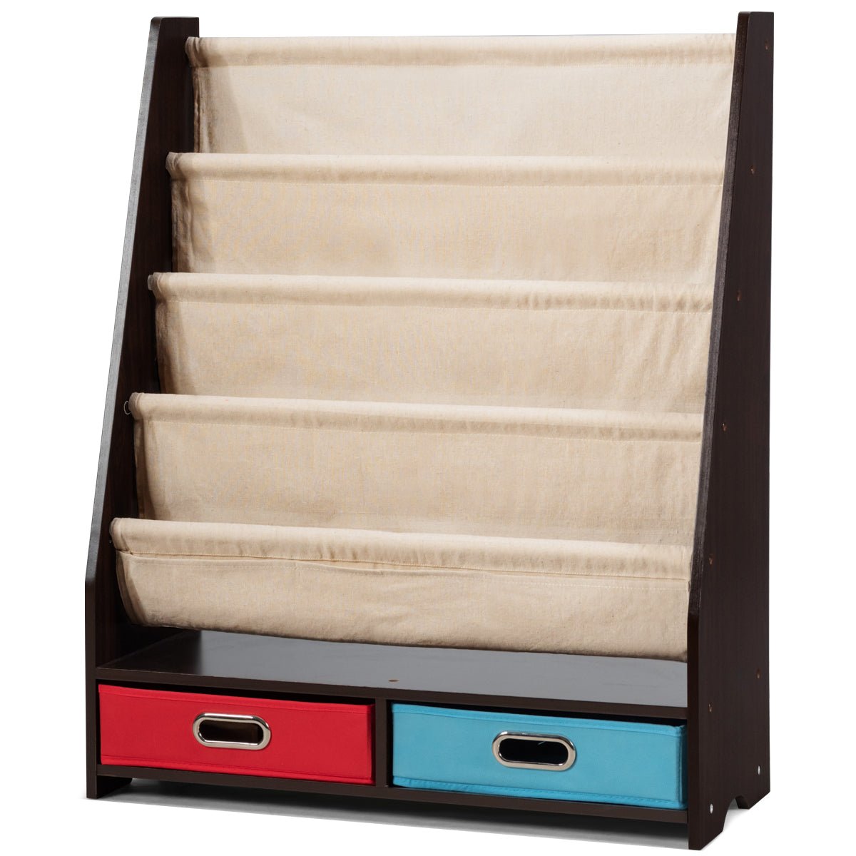 Magical Kids Bookshelf | Wood and Cotton, 4 Layers, Storage Boxes