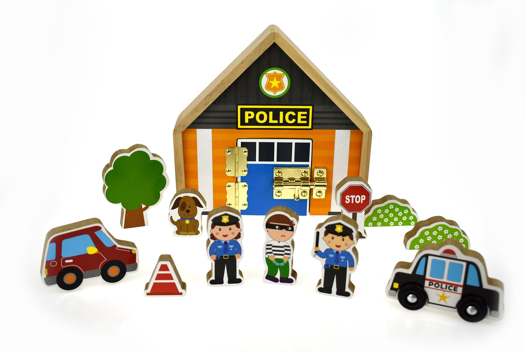 Wooden Metal Latch Playset | Police by Kaper Kidz – Kids Mega Mart