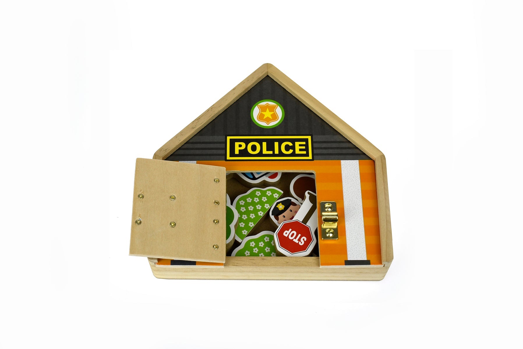 Wooden Metal Latch Playset | Police by Kaper Kidz – Kids Mega Mart