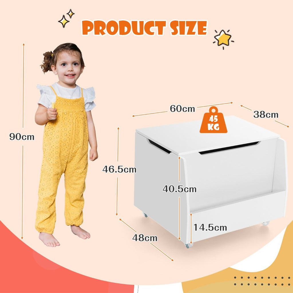 Rolling Toy Storage Chest with Flip top Lid | for Kids Play Area