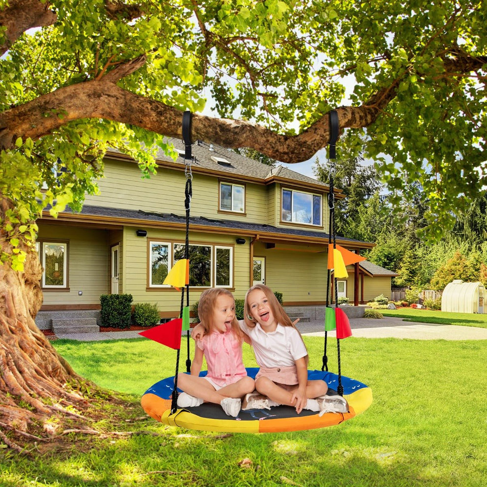 Fun Monkey Flying Saucer Tree Swing | Adjustable for Kids