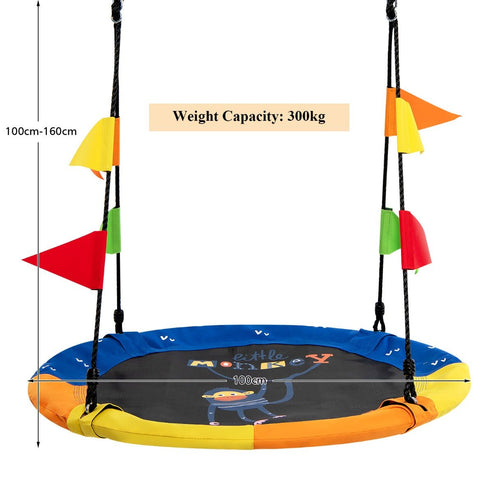 Fun Monkey Flying Saucer Tree Swing | Adjustable for Kids