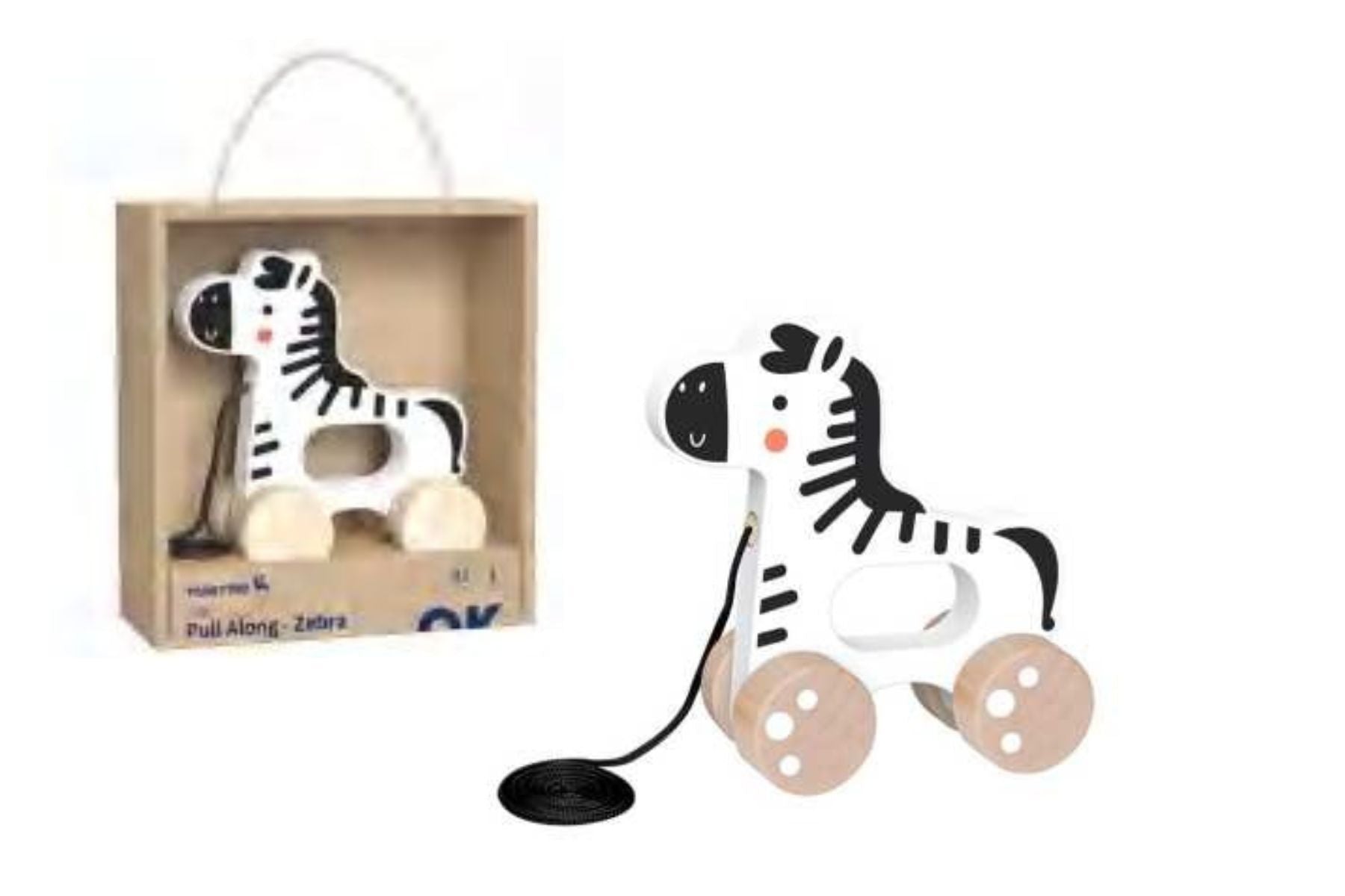 Pull Along Zebra by Tooky Toy | Kids Mega Mart
