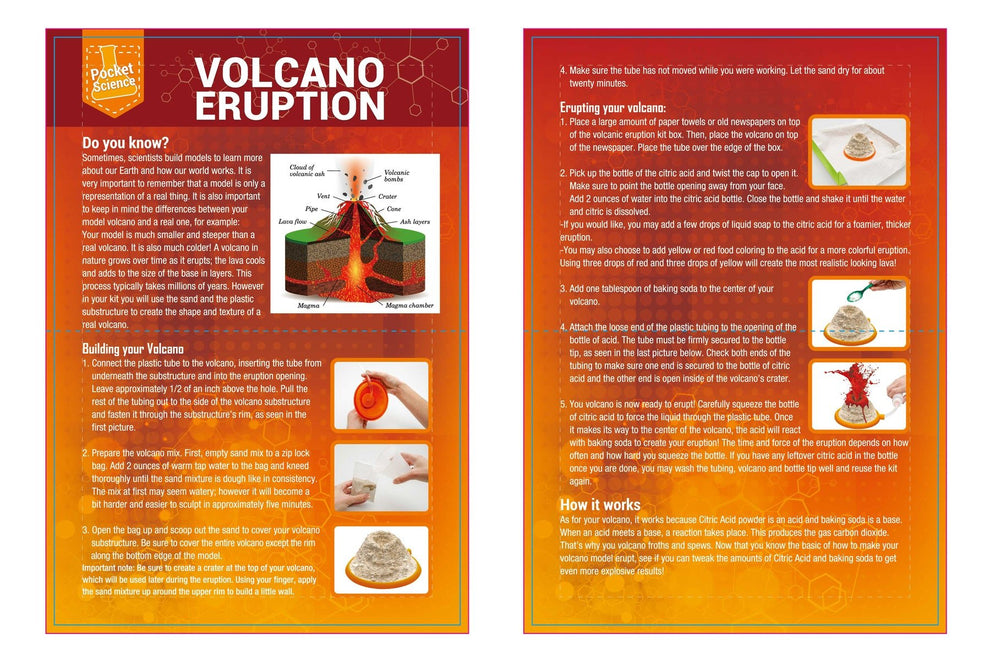 Pocket Science Volcano Eruption Kit | Fun & Educational for Kids – Kids ...