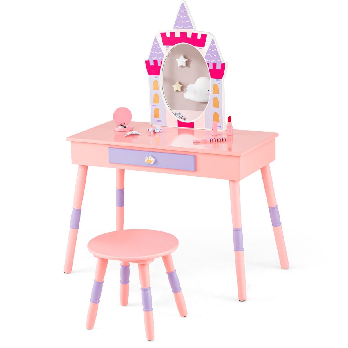 Princess Castle Vanity Table Set for Kids with Accessories
