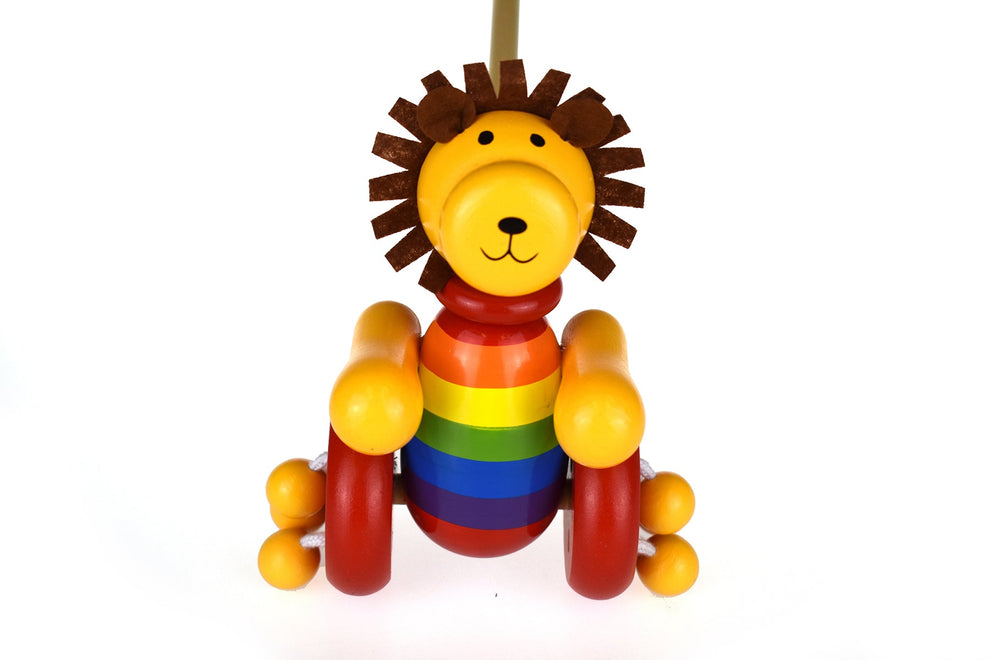 Push Along Wooden Lion | Toddler Companion | Kids Mega Mart
