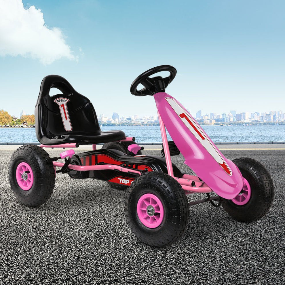 RIGO Kids Pedal Go Kart Pink | Kids Mega Mart