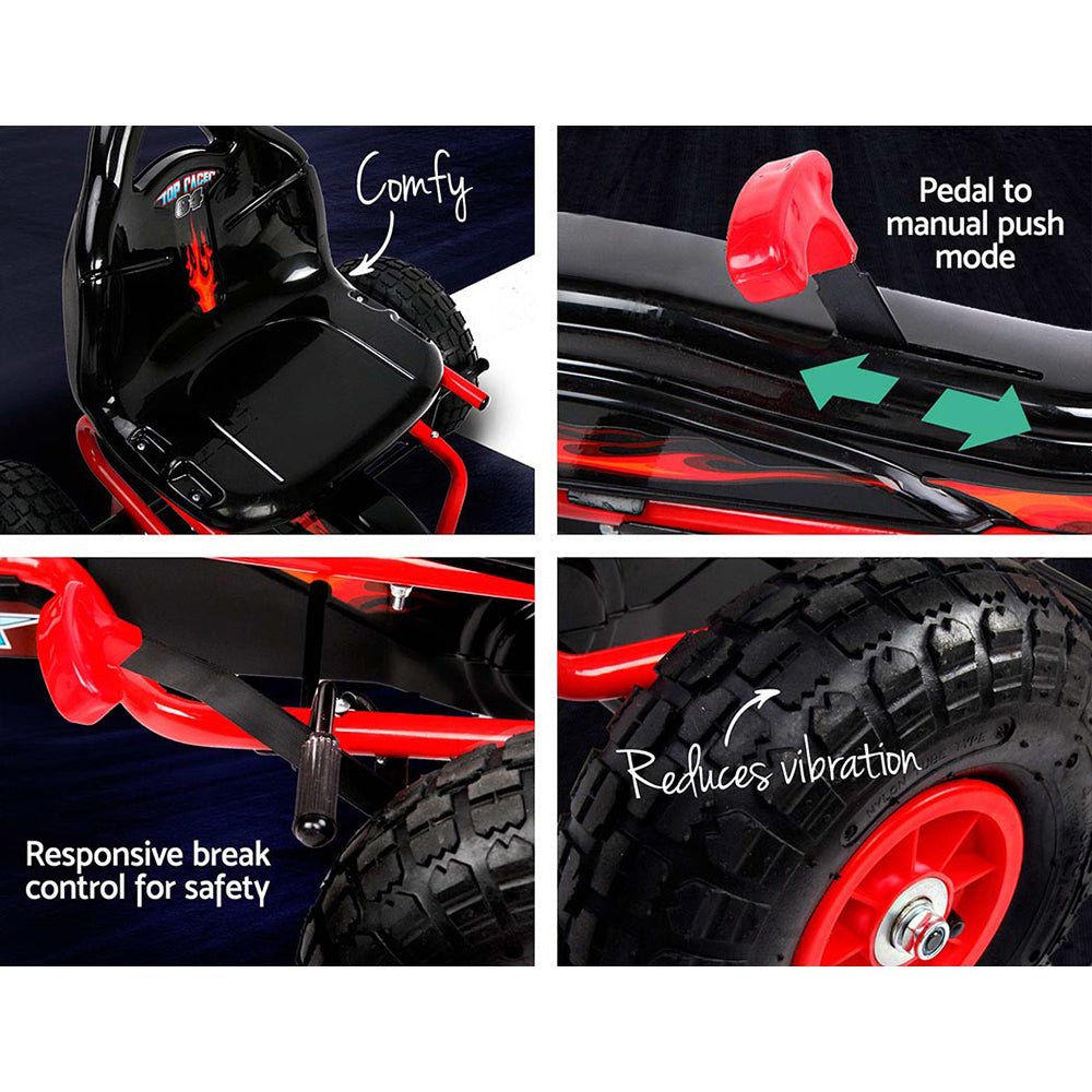 Rigo Kids Pedal Go Kart Red | Fun Outdoor Toy for Kids