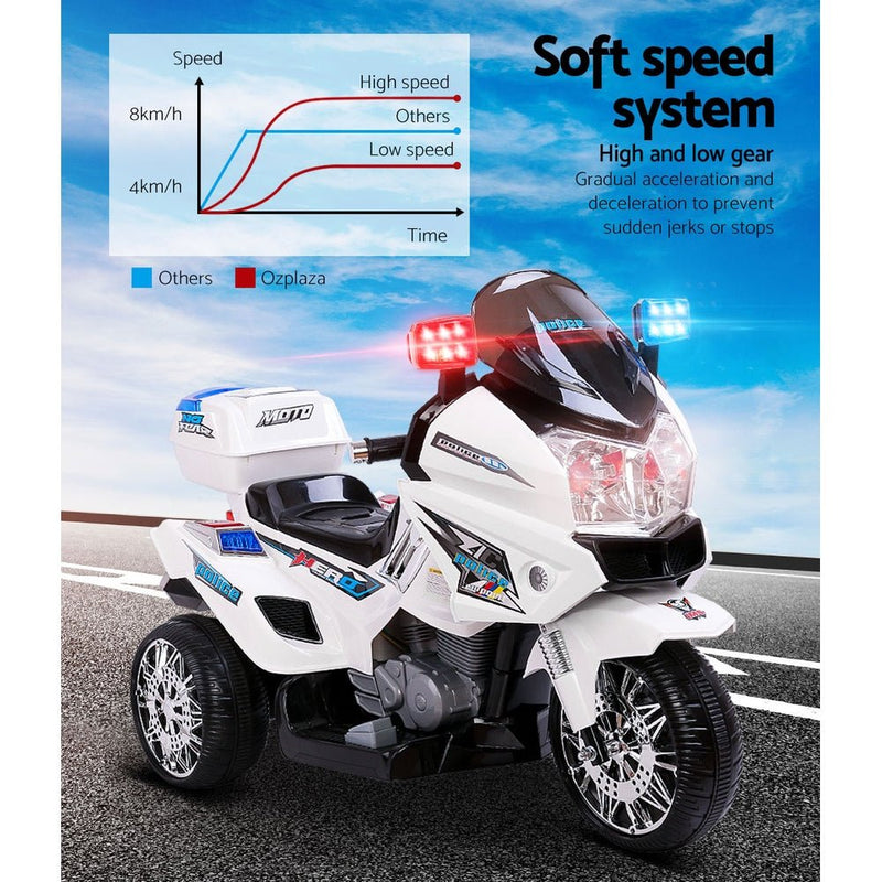 Kids Ride on Police Motorbike White | Australia Delivery