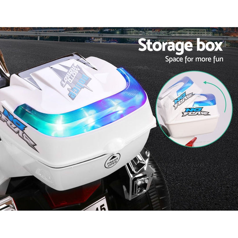 Kids Ride on Police Motorbike White | Australia Delivery