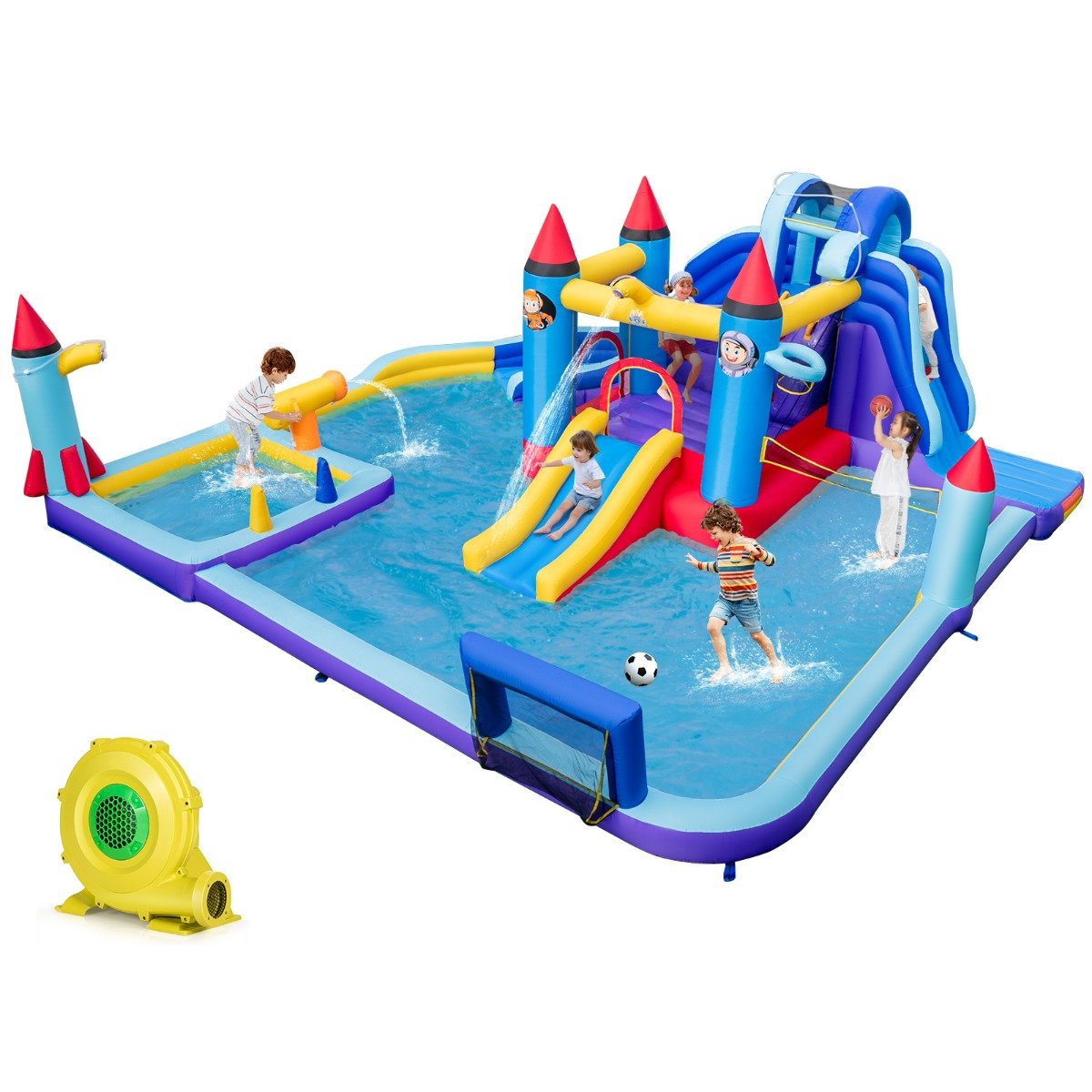 Rocket Inflatable Water Slide Park | Backyard Space Adventure – Kids ...