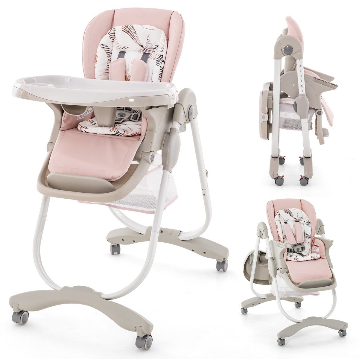 Pink High Chair | Adjustable, Comfort for Growing Babies