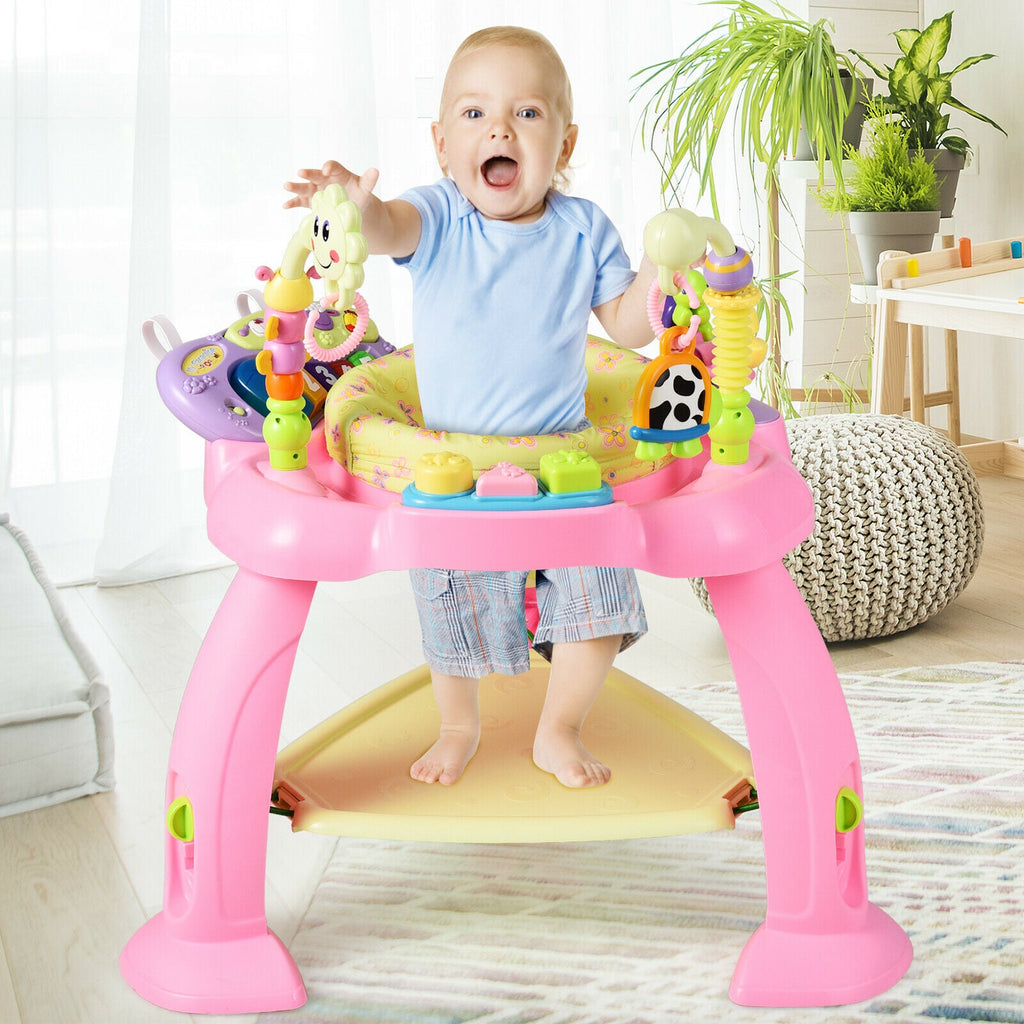 Pink Baby Activity Centre | Sit-to-stand Bounce Activity Center