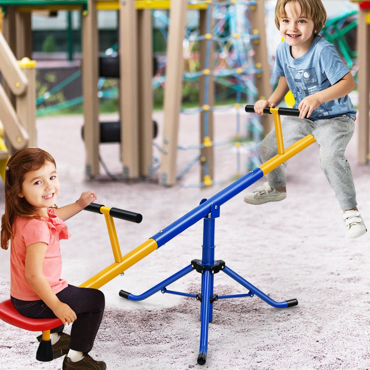 Kids 360Â° Spinning Seesaw with Stopper Legs | Safe Outdoor Fun