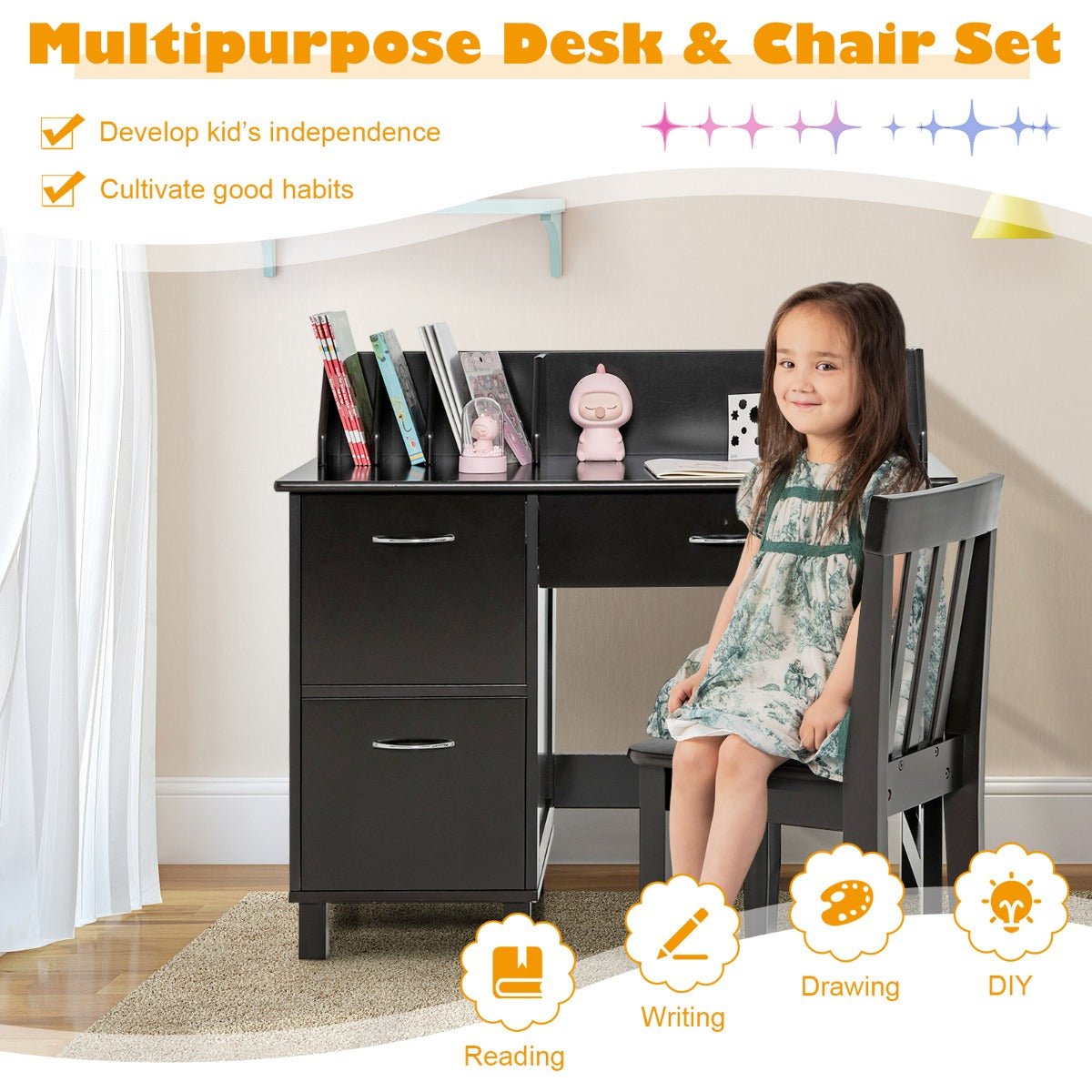 Kids Learning Desk and Chair Set | Fun Study Space