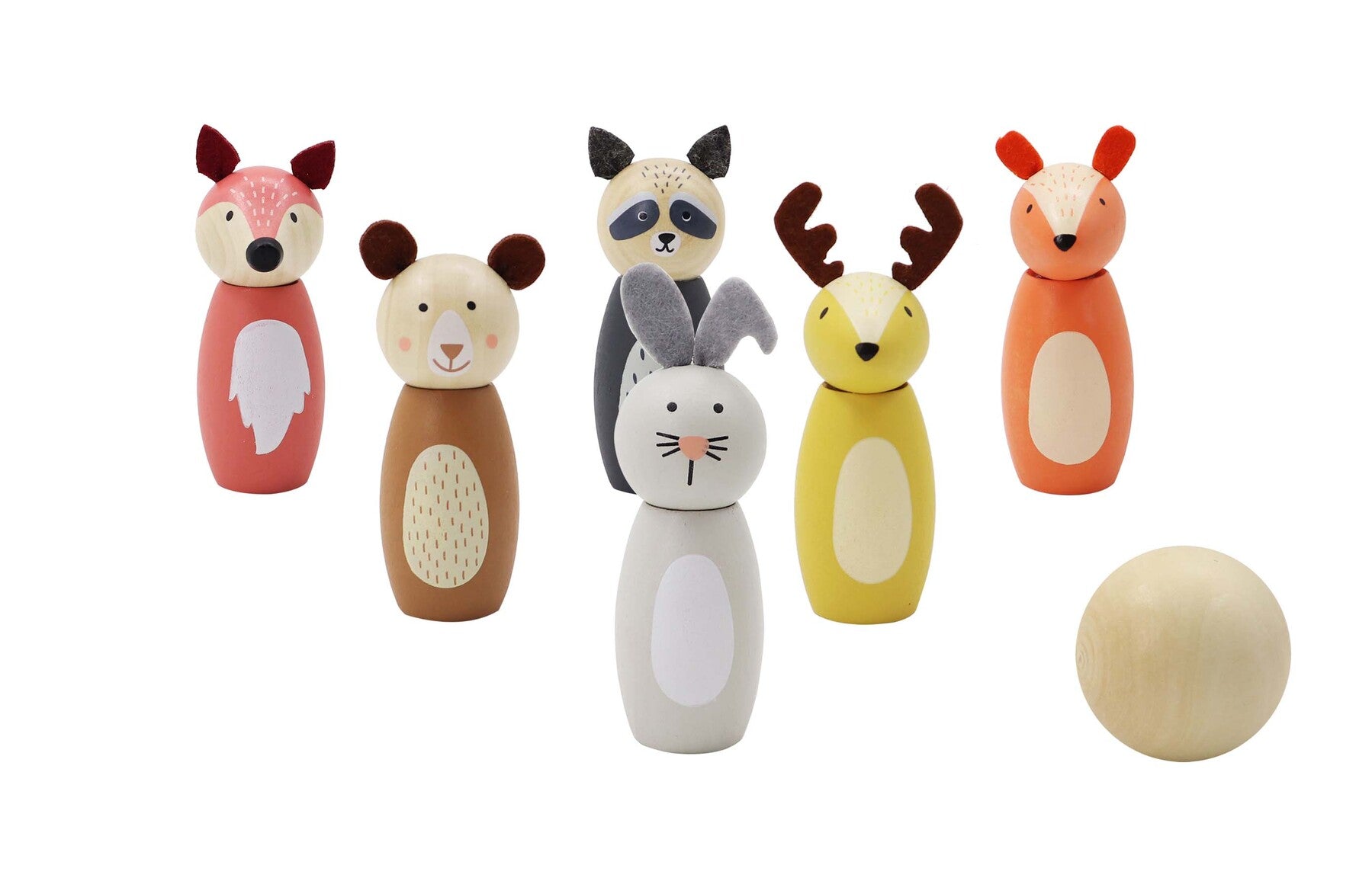 Wooden Animals Skittles Bowling Set by Kaper Kidz