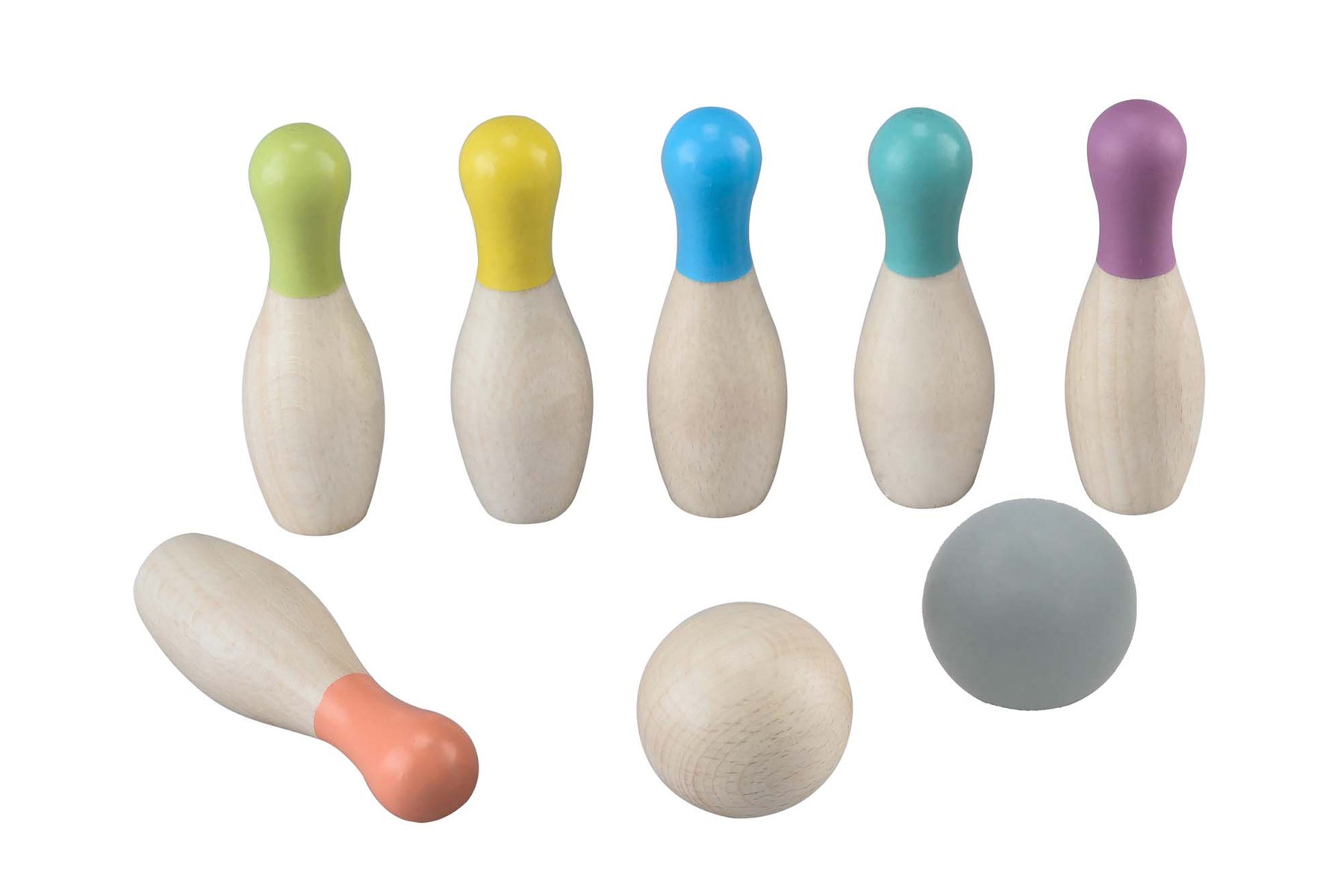 Colorful Wooden Bowling Set for Kids | Top Coloured Pins – Kids Mega Mart