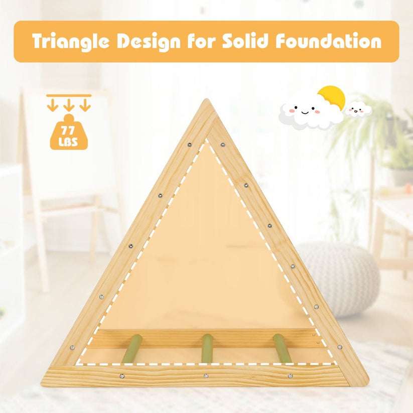 Kids Wooden Climbing Triangle | Safe, Educational 3-Level Ladder