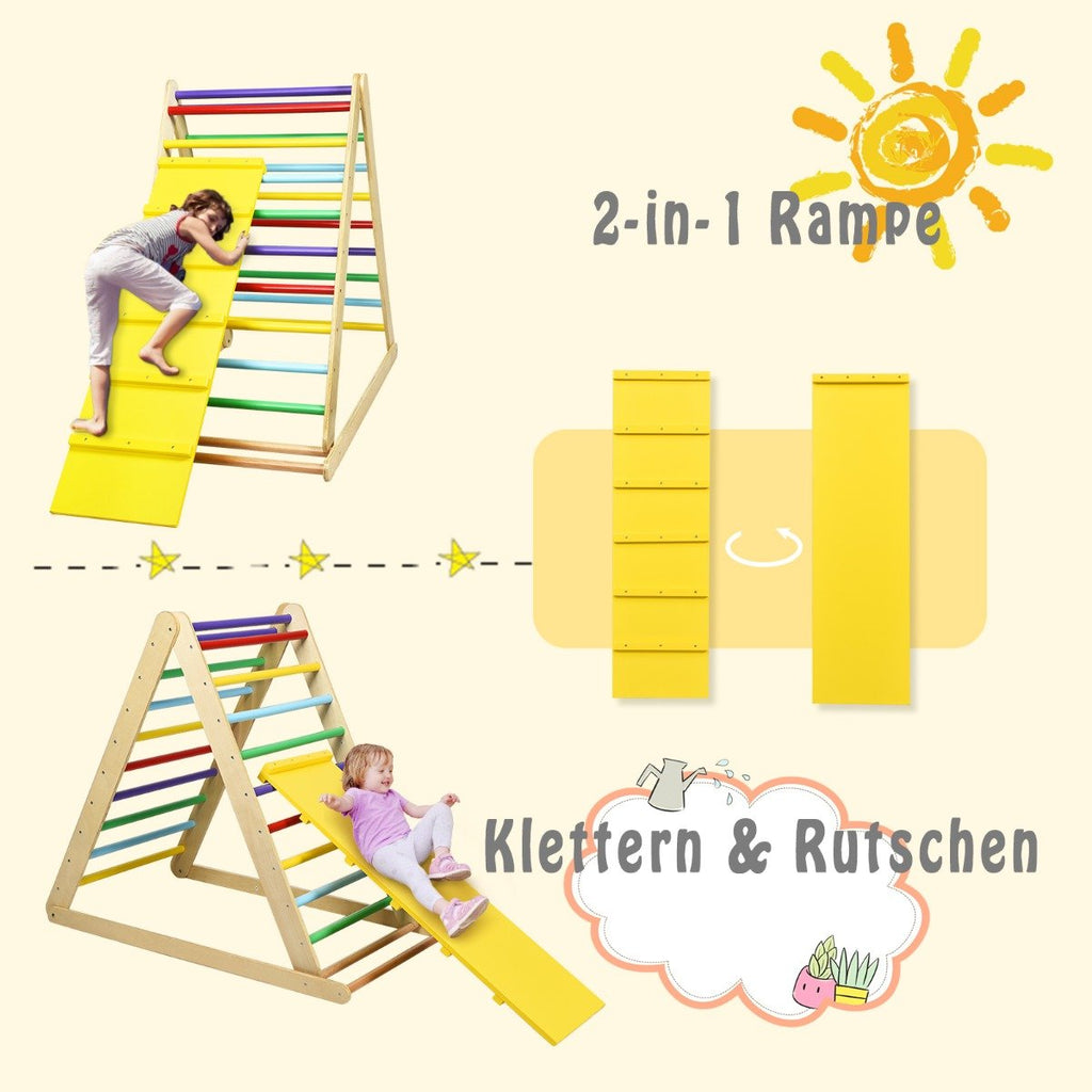 Climb, Slide, Conquer A Fun Kids 2-in-1 Climbing Triangle Ladder