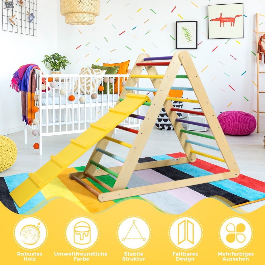 Climb, Slide, Conquer A Fun Kids 2-in-1 Climbing Triangle Ladder