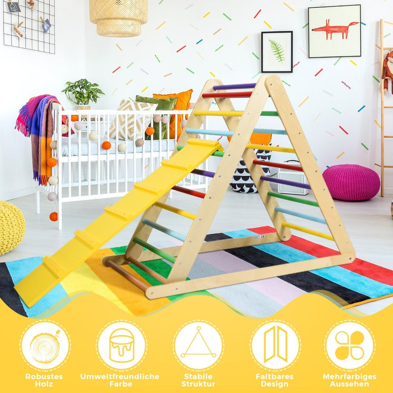 Climb, Slide, Conquer A Fun Kids 2-in-1 Climbing Triangle Ladder